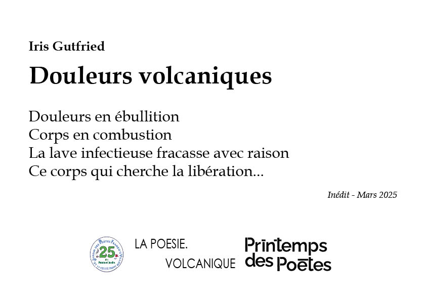 Douleurs volcaniques – Iris Gutfried, Poète et Sociologue